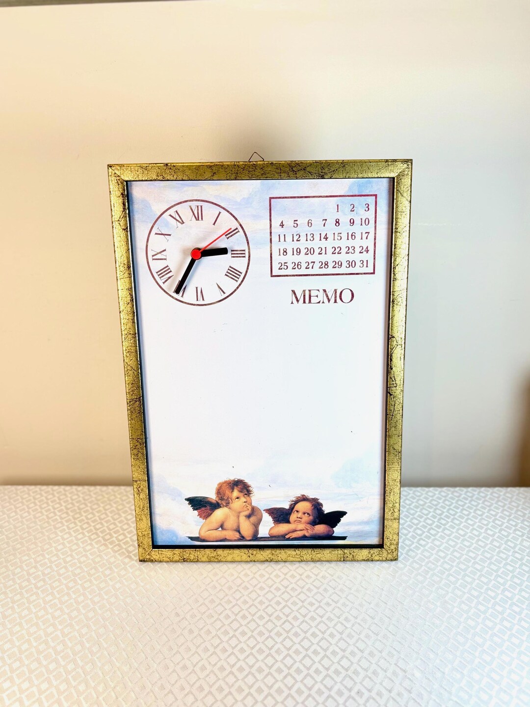 Vintage Cherubs Memo Board| Perpetual Calendar & Clock - Etsy