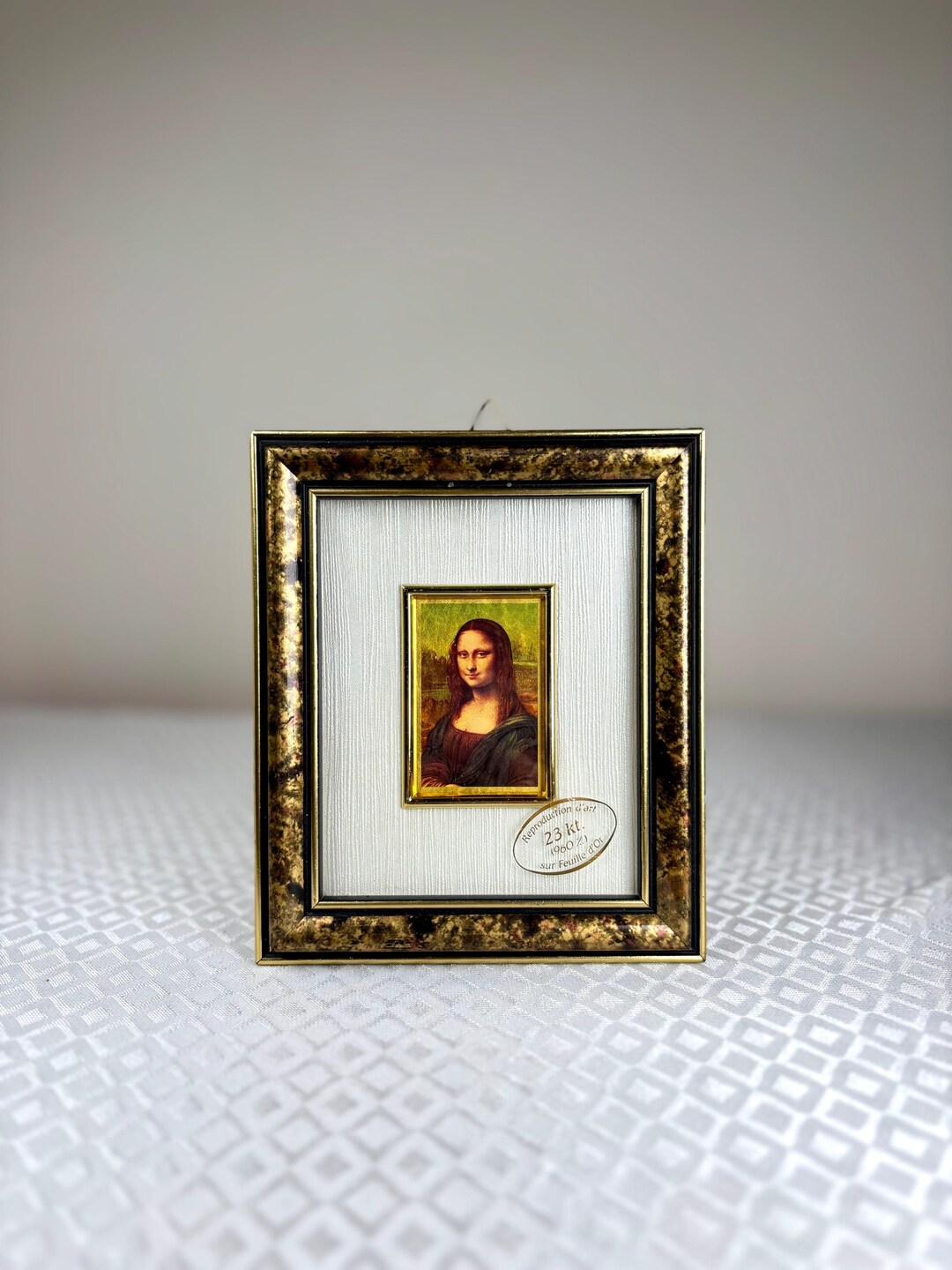 Vintage Miniature Mona Lisa Picture – 23kt Gold Plated Frame - Etsy