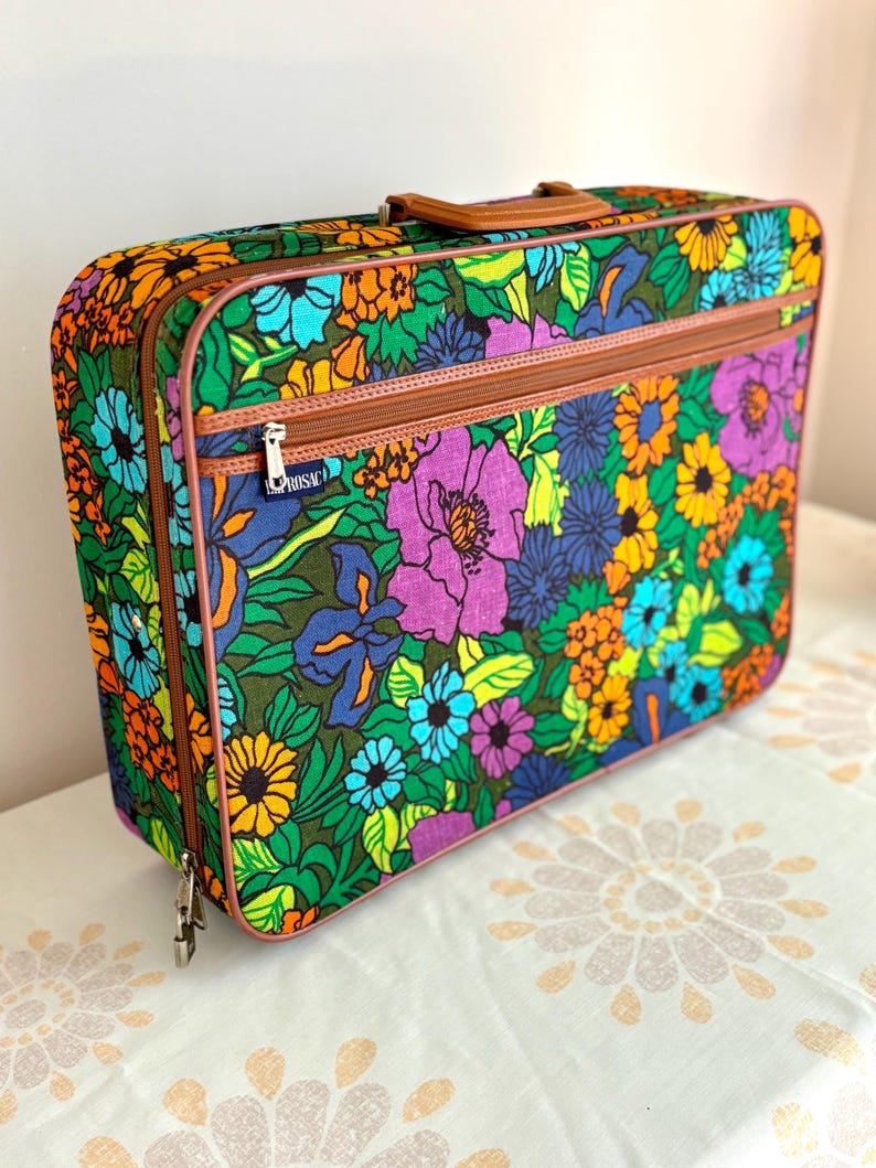 Vintage 1970 Flower Power Suitcase, Decorative Storage - Etsy