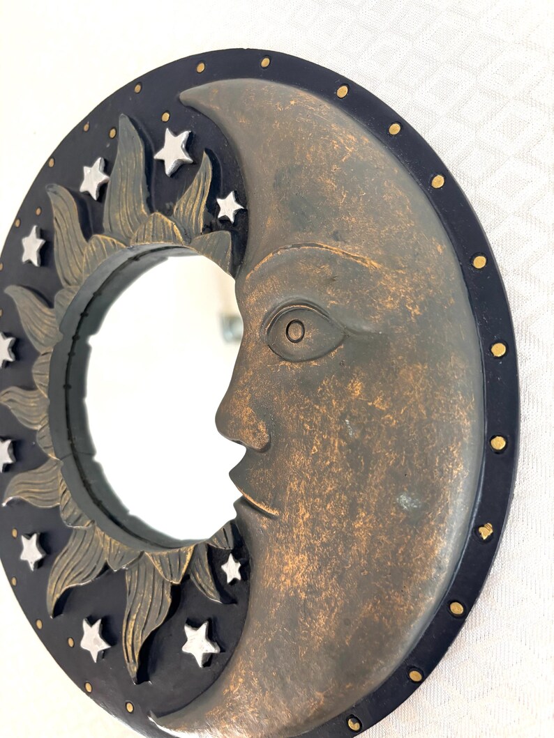 Vintage Celestial Sun & Moon Wall Mirror| Blue - Etsy
