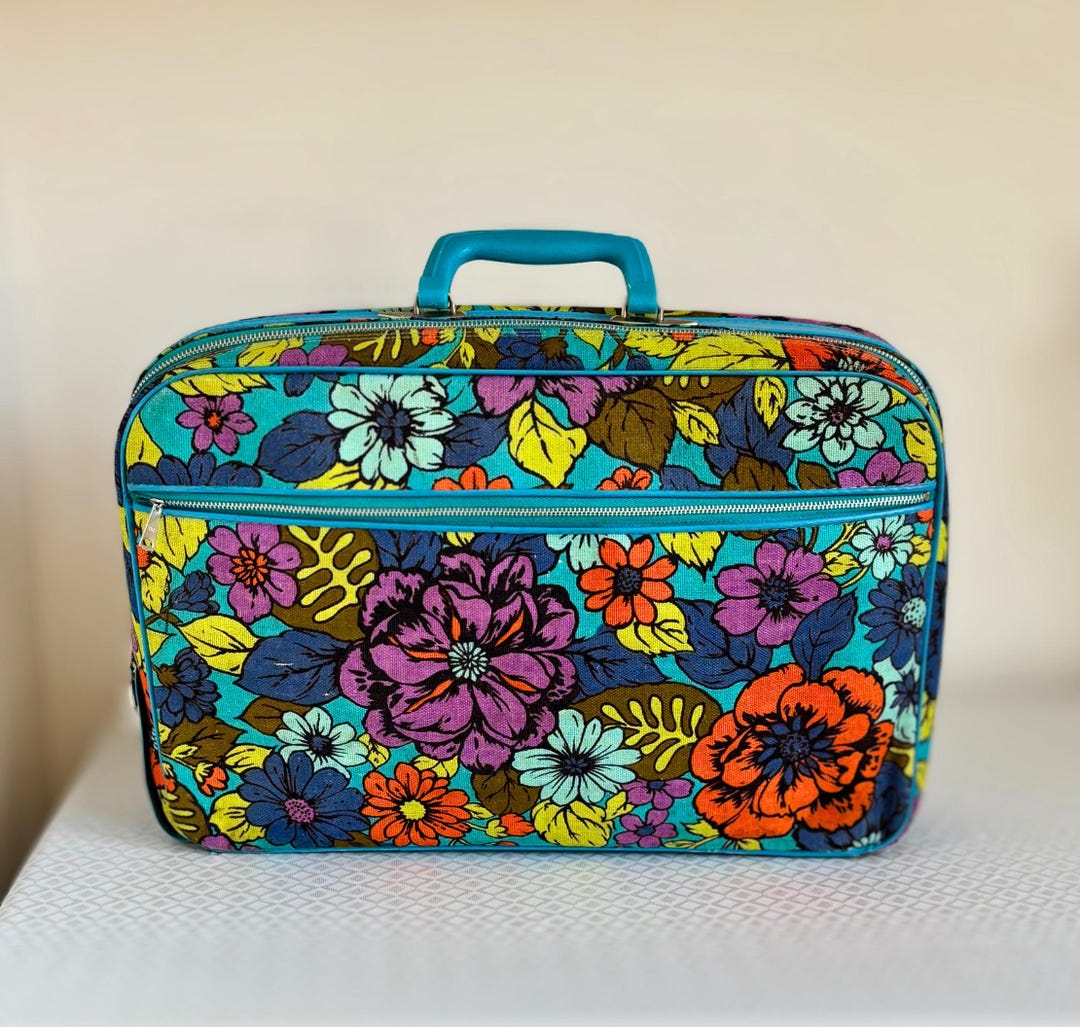 Vintage Flower Power Suitcase | 1970s Travel Case - Etsy