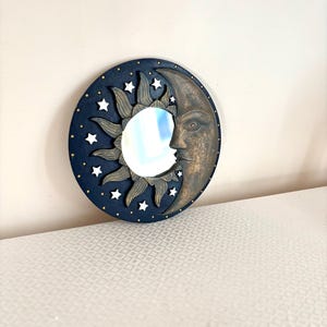 Vintage Celestial Sun & Moon Wall Mirror| Blue - Etsy