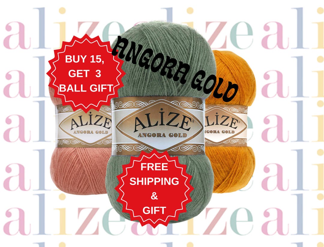 Alize Angora Gold Yarn, Wool Yarn, Crochet Sweater Yarn, Mohair Yarn ...