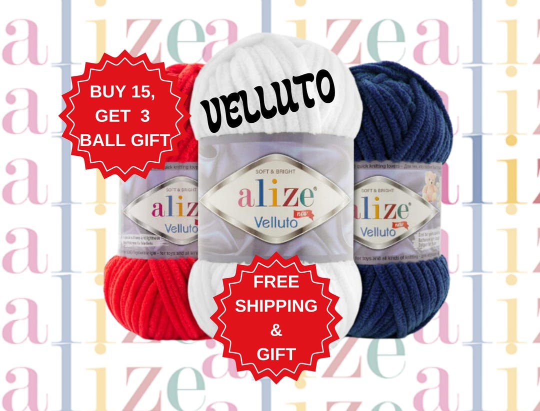 Alize Velluto, Crochet Chenille Yarn, Amigurumi Yarn, Baby Blanket Yarn ...