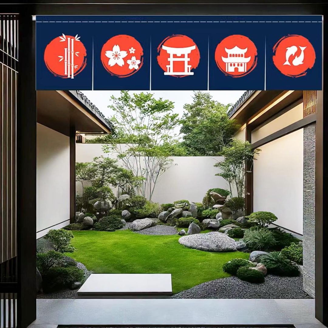 Custom Noren Curtain, Short Panel, 30+ Patterns, Doorway Curtains ...