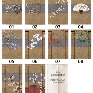 Custom Noren Curtain, Short Panel, 20+ Patterns, Doorway Curtains ...