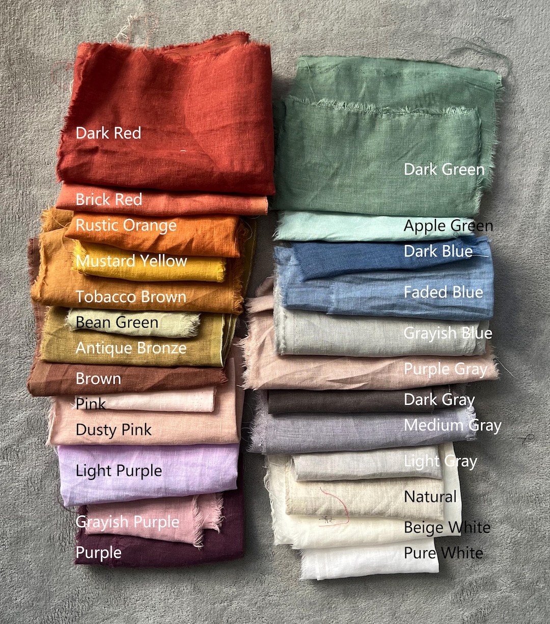 Curtain Fabric Samples, 20+ Colors, Linen Fabric Swatches, Linen ...