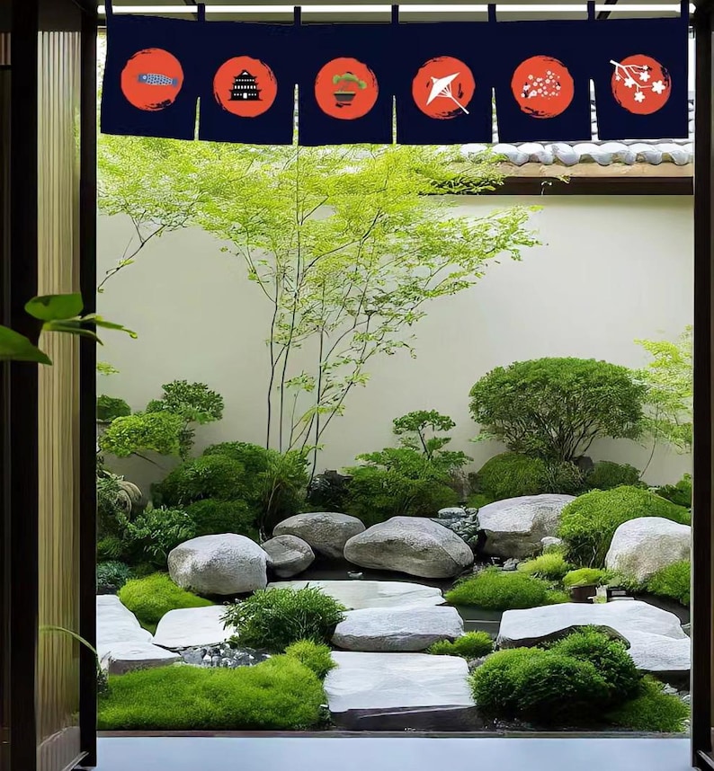 Custom Noren Curtain, Short Panel, 30+ Patterns, Doorway Curtains ...