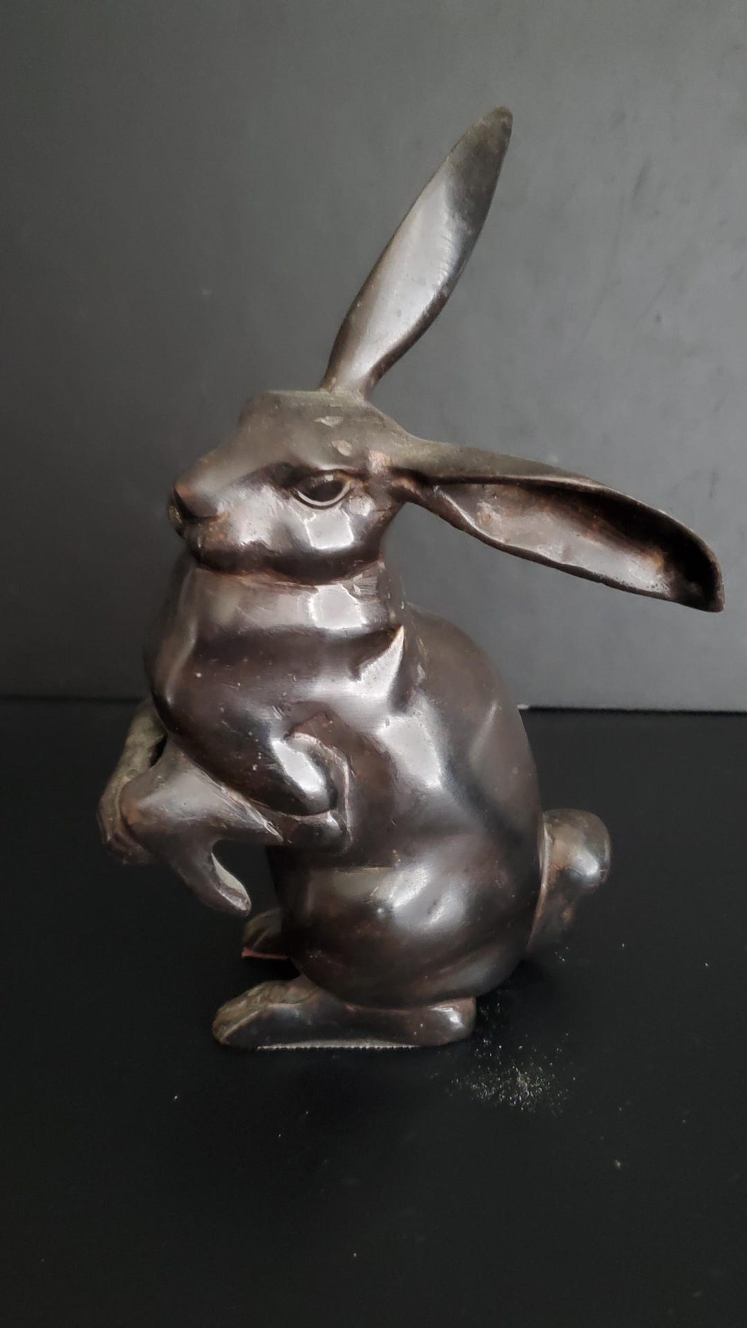 Vintage, Solid Bronze Rabbit Statue - Etsy