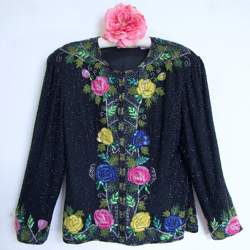 Beaded Silk Jacket - Etsy