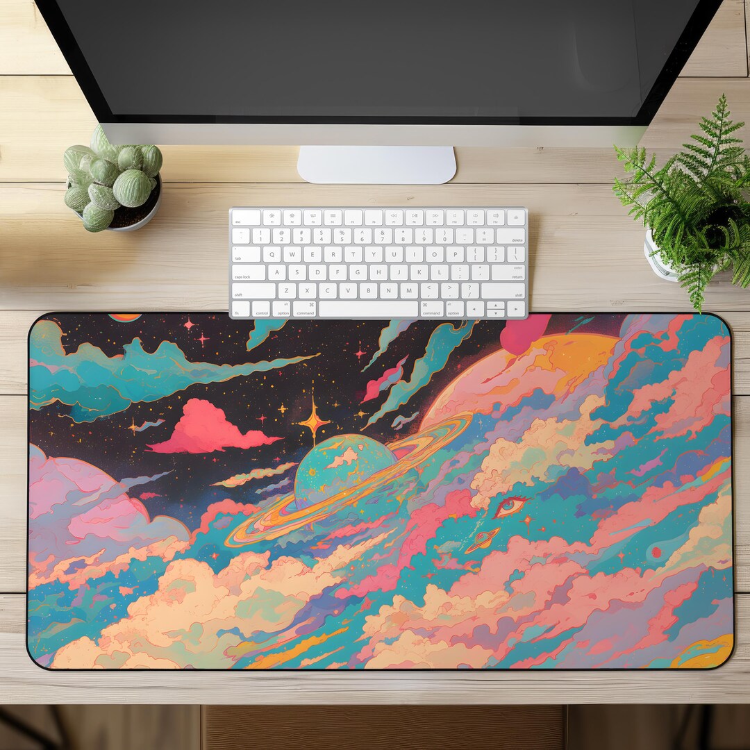 Galaxy Space Desk Mat XL Gaming Mouse Pad Cosmic Nebula Stars Office ...