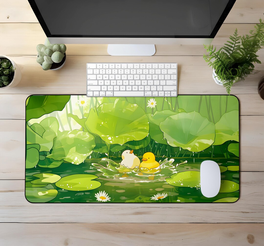 Cute Ducks XL Desk Mat, Studio Ghibli Mouse Pad, Kawaii Mouse Pad, Cute ...