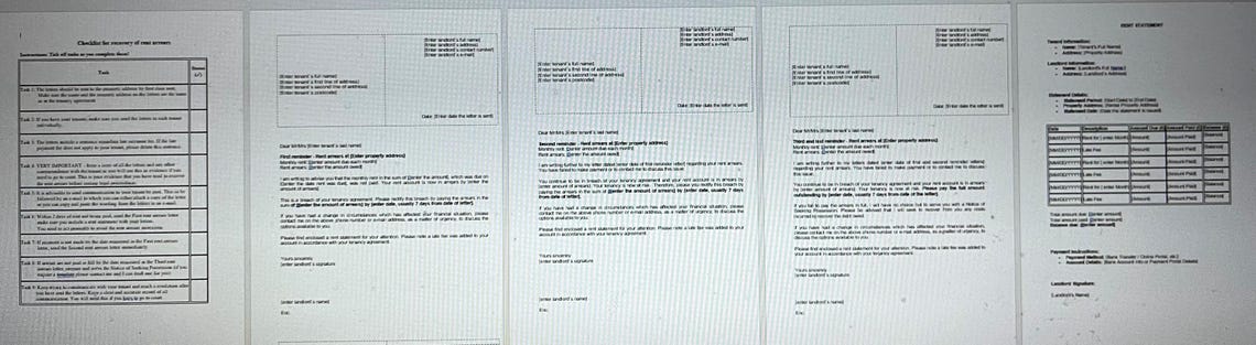 Rent Arrears -bundle of Legal Template Letters for Landlords to Use for ...