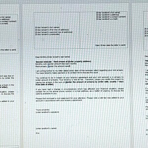 Rent Arrears -bundle of Legal Template Letters for Landlords to Use for ...