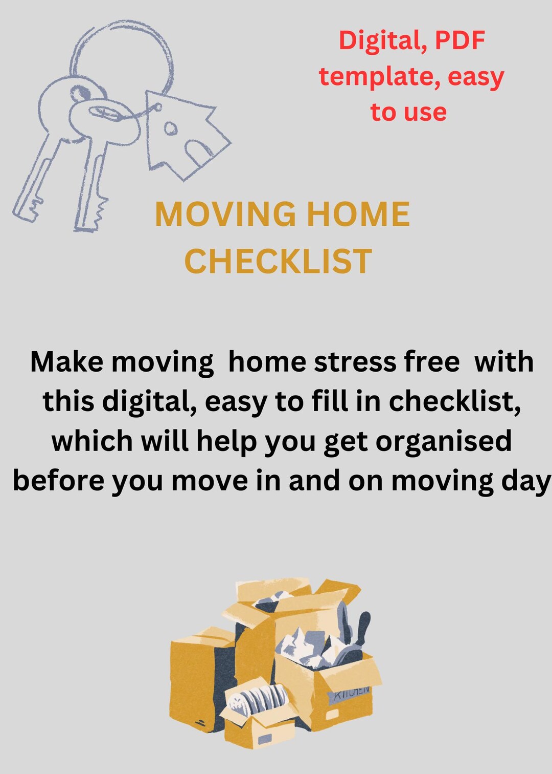 Moving Home Checklist Which Will Make Moving Home Stress Free. Includes ...