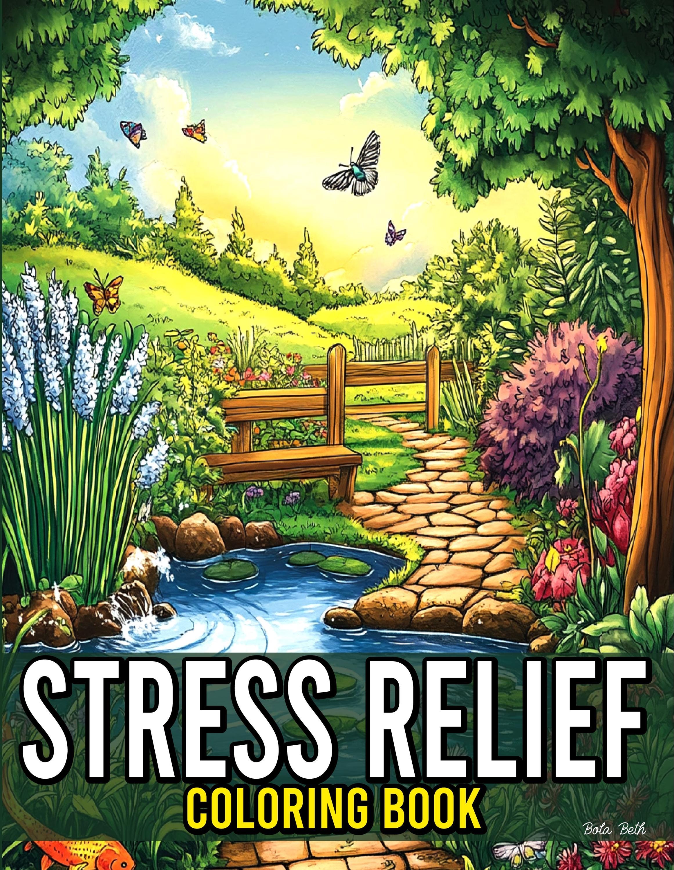 Stress Relief Adult Coloring Book – Landscapes, Animals, Mandalas - Etsy