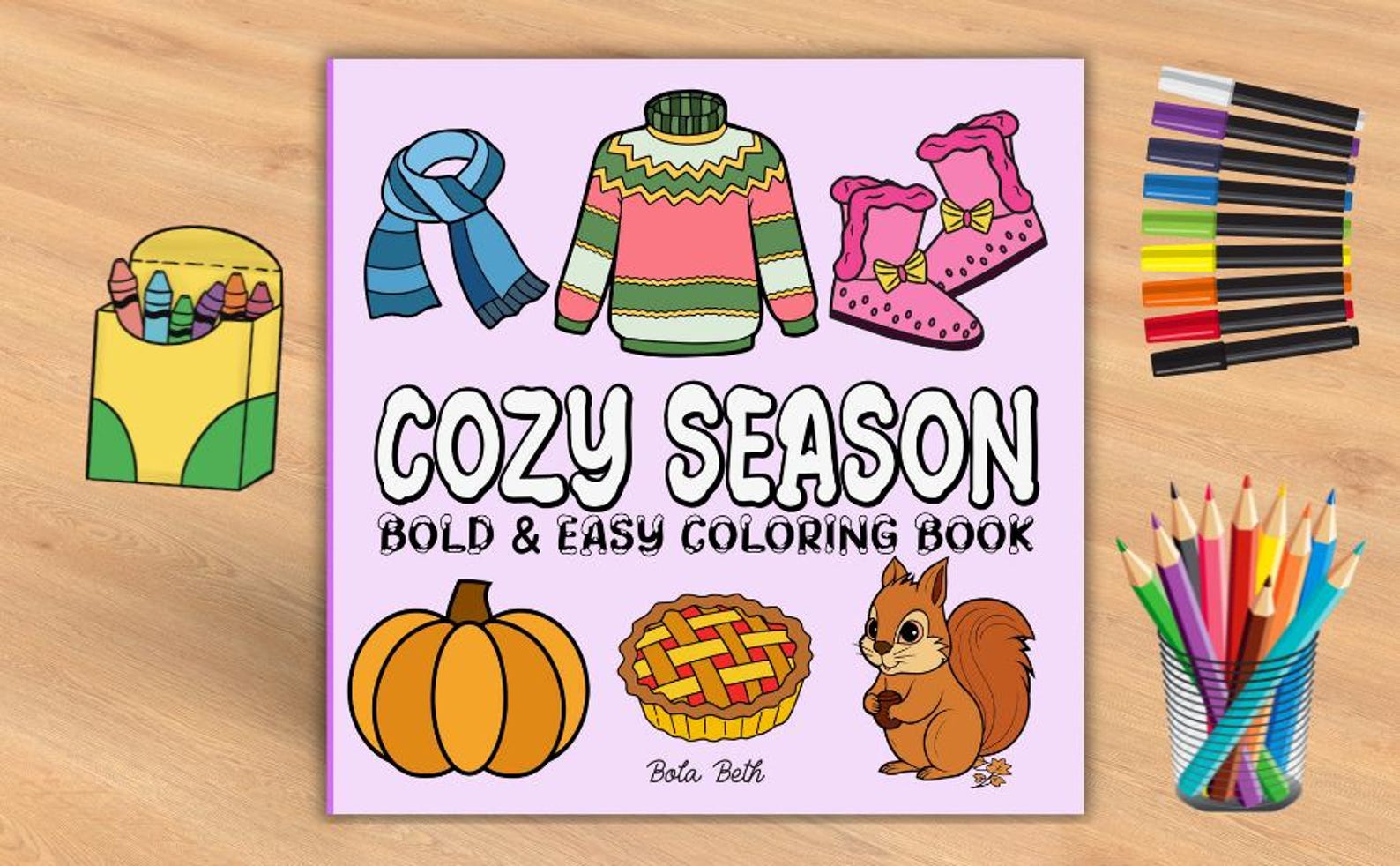 Cozy Season: Bold and Easy Coloring Book for Adults, Teens and Kids ...