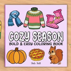 Cozy Season: Bold and Easy Coloring Book for Adults, Teens and Kids ...