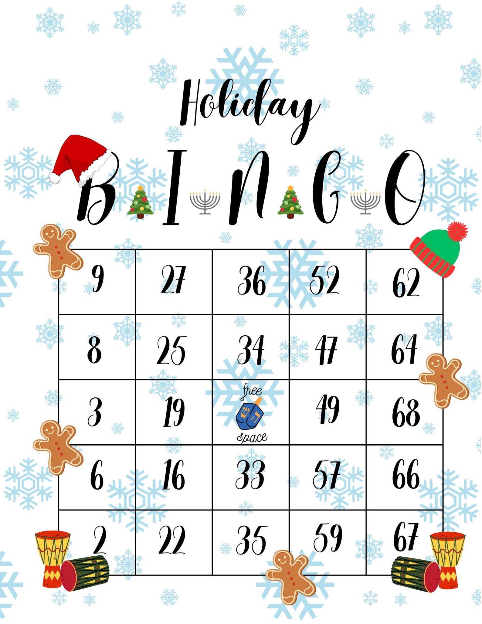 Inclusive Holiday Bingo Cards - Etsy