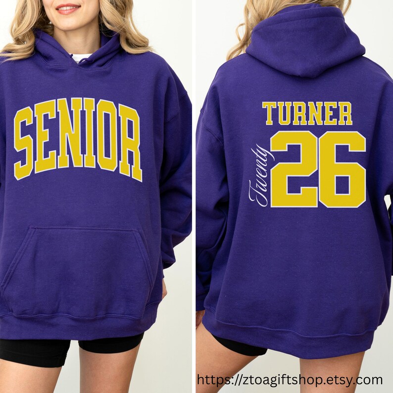 Trendy Bold School Hoodie, Senior 2026 Spirit Sweatshirt, Custom Grad ...