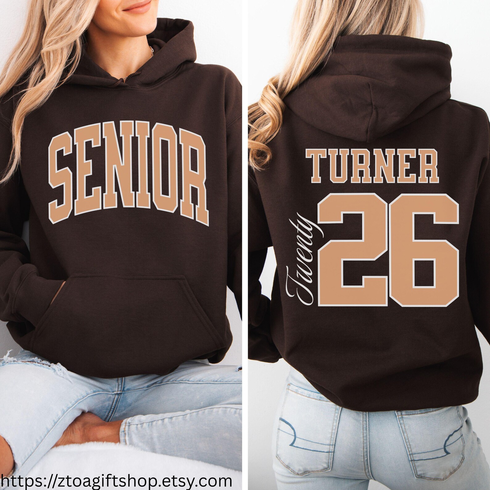 Trendy Bold School Hoodie, Senior 2026 Spirit Sweatshirt, Custom Grad ...
