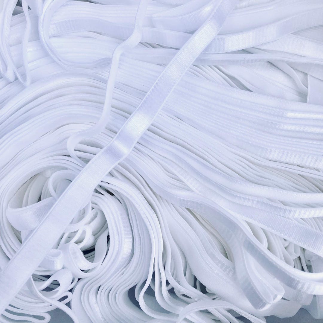 White Satin Plain Edged Elastic Strapping 10m - Etsy