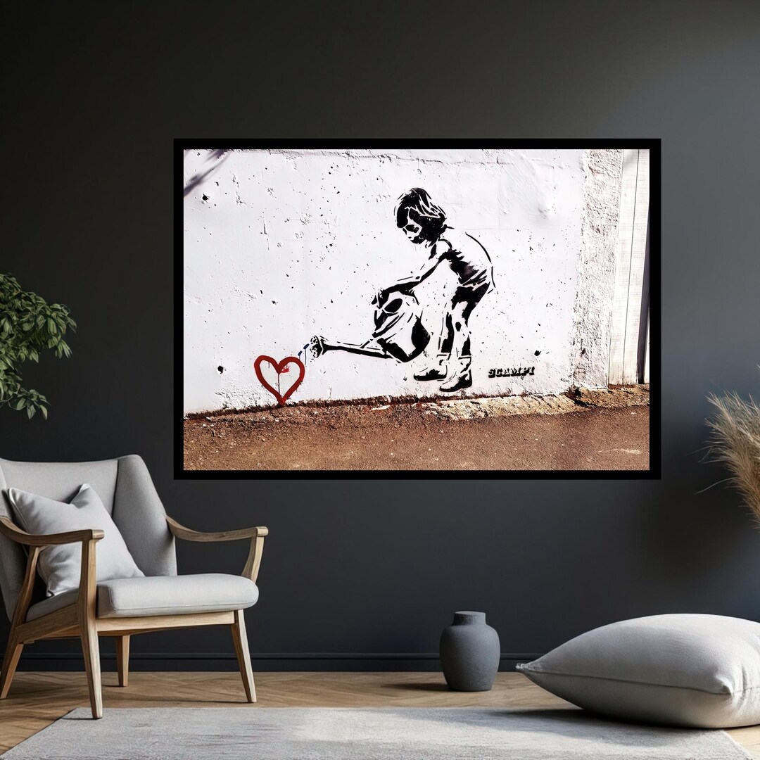 Banksy Street Art Kids, Banksy Modern Canvas Wall Art - Modern Home ...