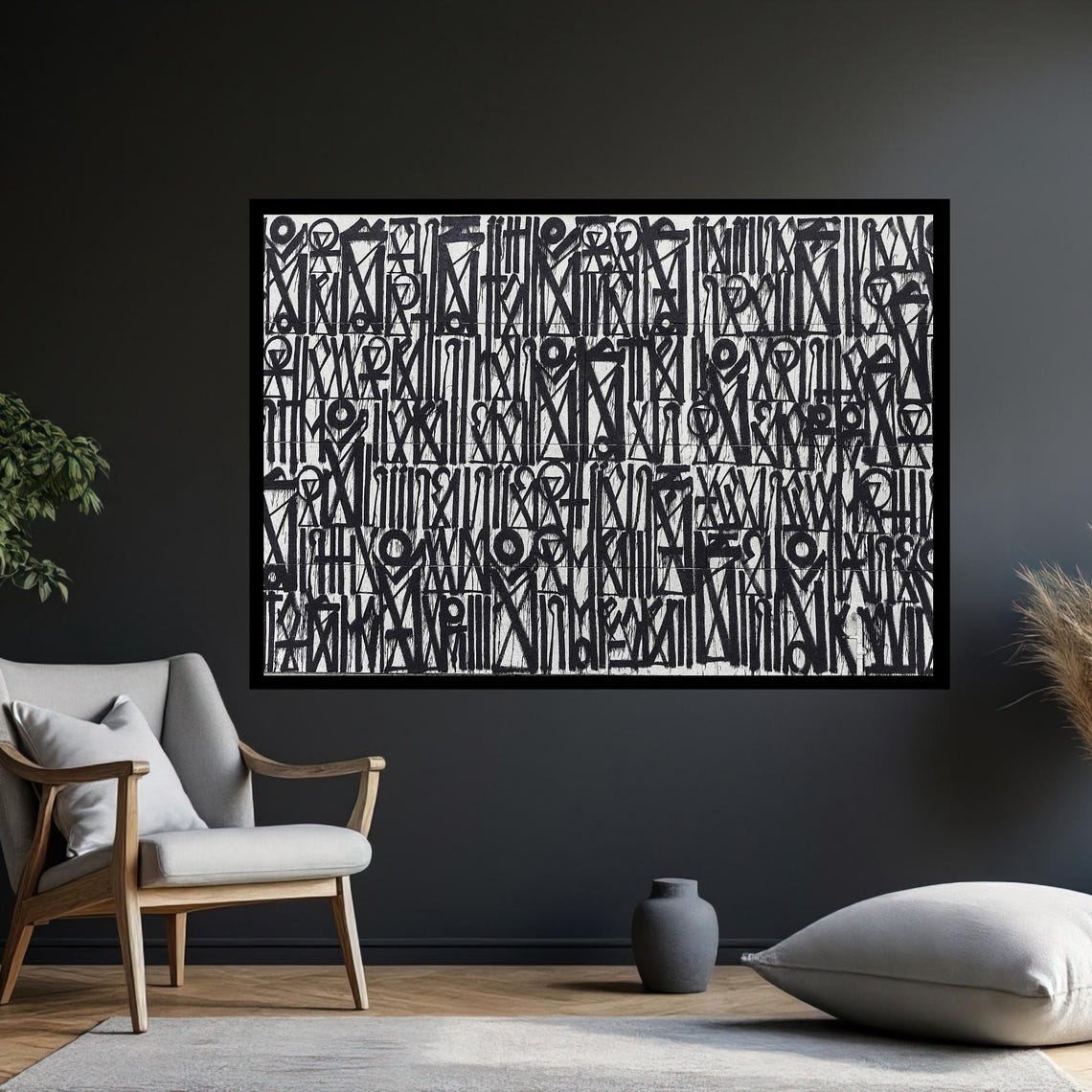 Abstract Retna Wall Art Graffiti American Black & White Modern Canvas ...
