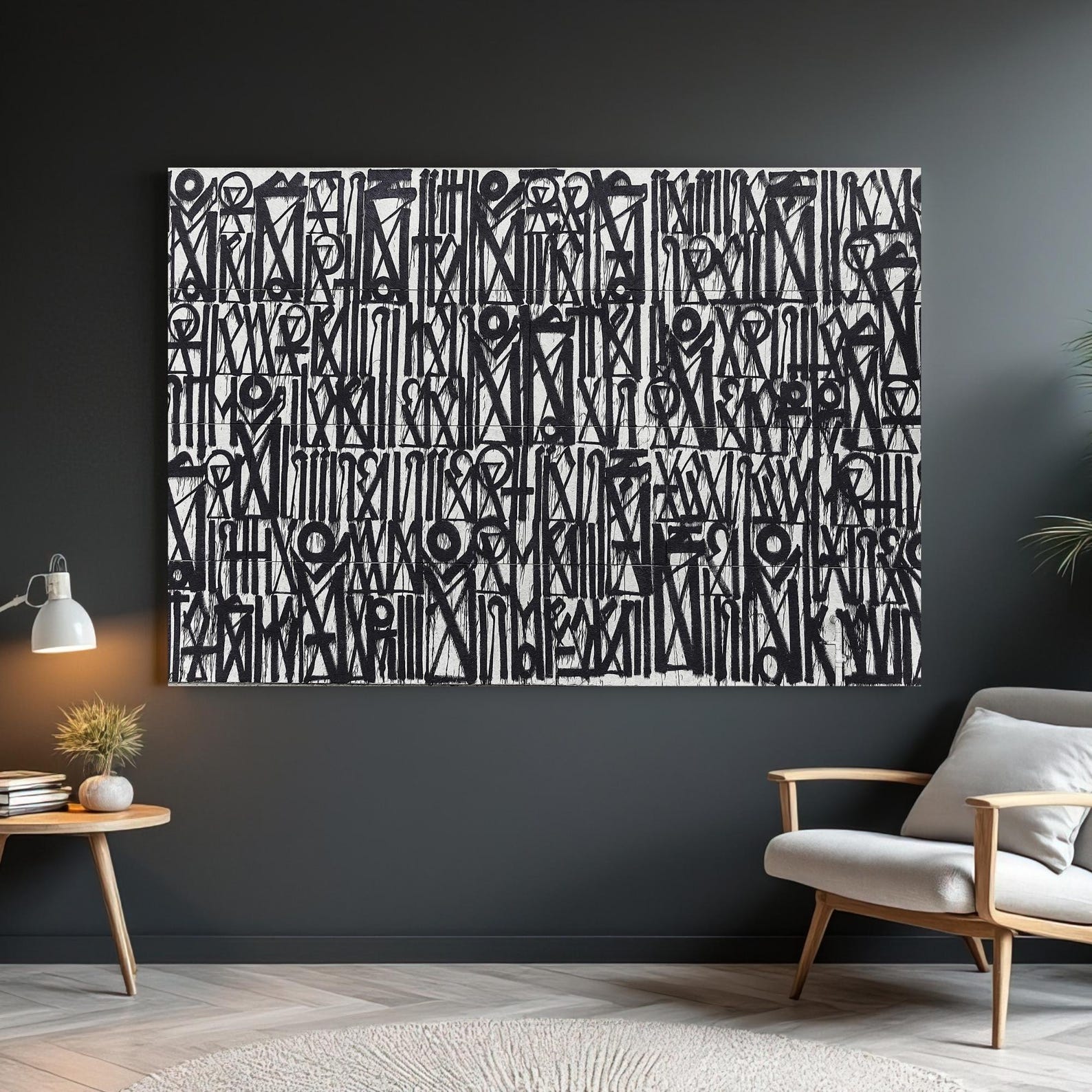 Abstract Retna Wall Art Graffiti American Black & White Modern Canvas ...