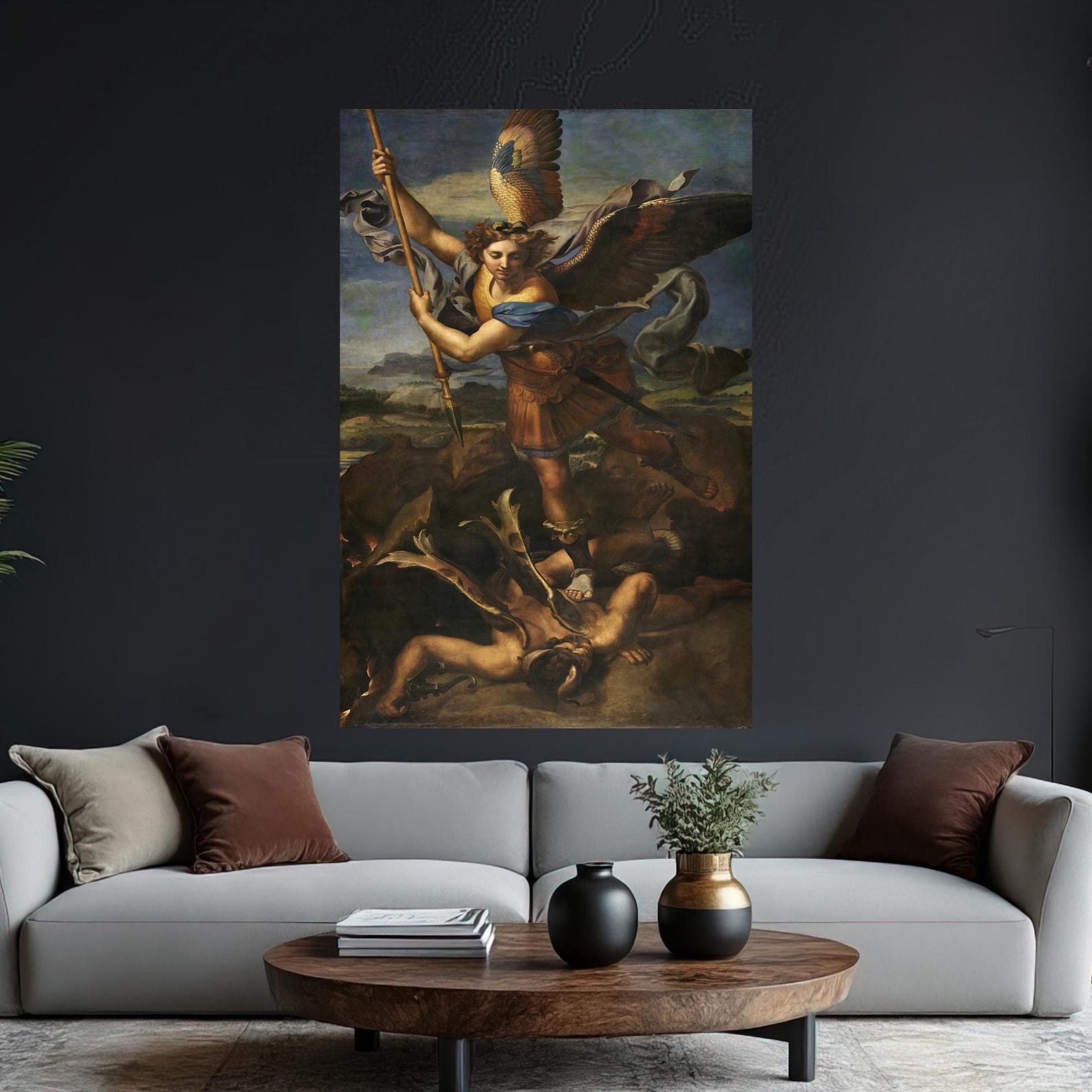 Raphael St. Michael Vanquishing Satan 1518 Canvas Wall Art Reproduction ...