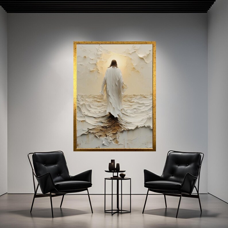 Abstract Jesus Christ and Cross Modern Canvas Wall Art - Contemporary ...