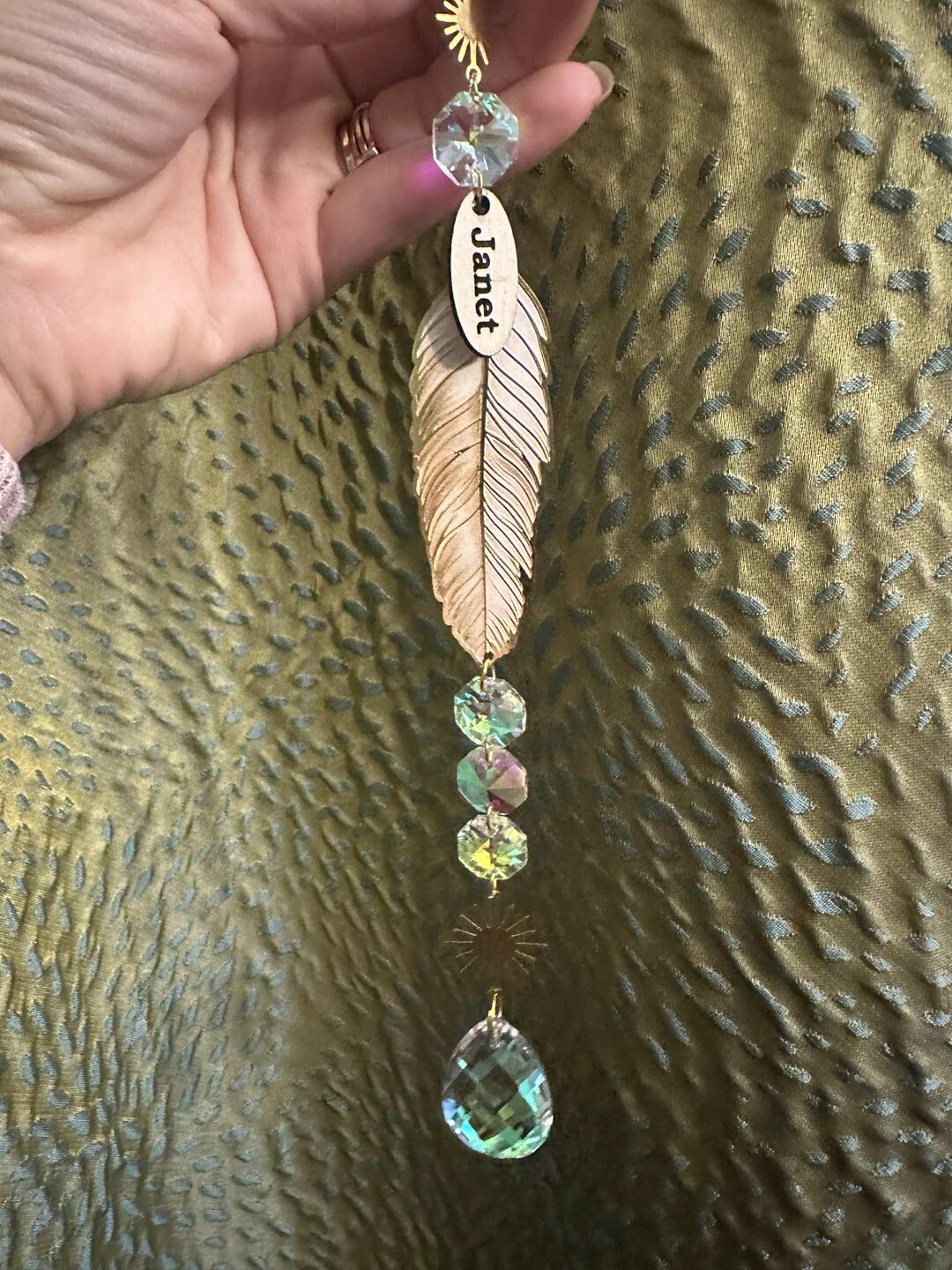 In Loving Memory Feather Sun Catcher With Custom Name - Etsy