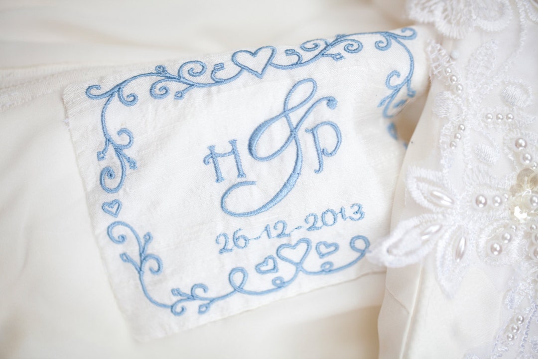 Personalised Wedding Dress Label - Something Blue Idea - Sentimental ...