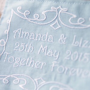 Blue Personalised Wedding Dress Label - Something Blue Idea ...