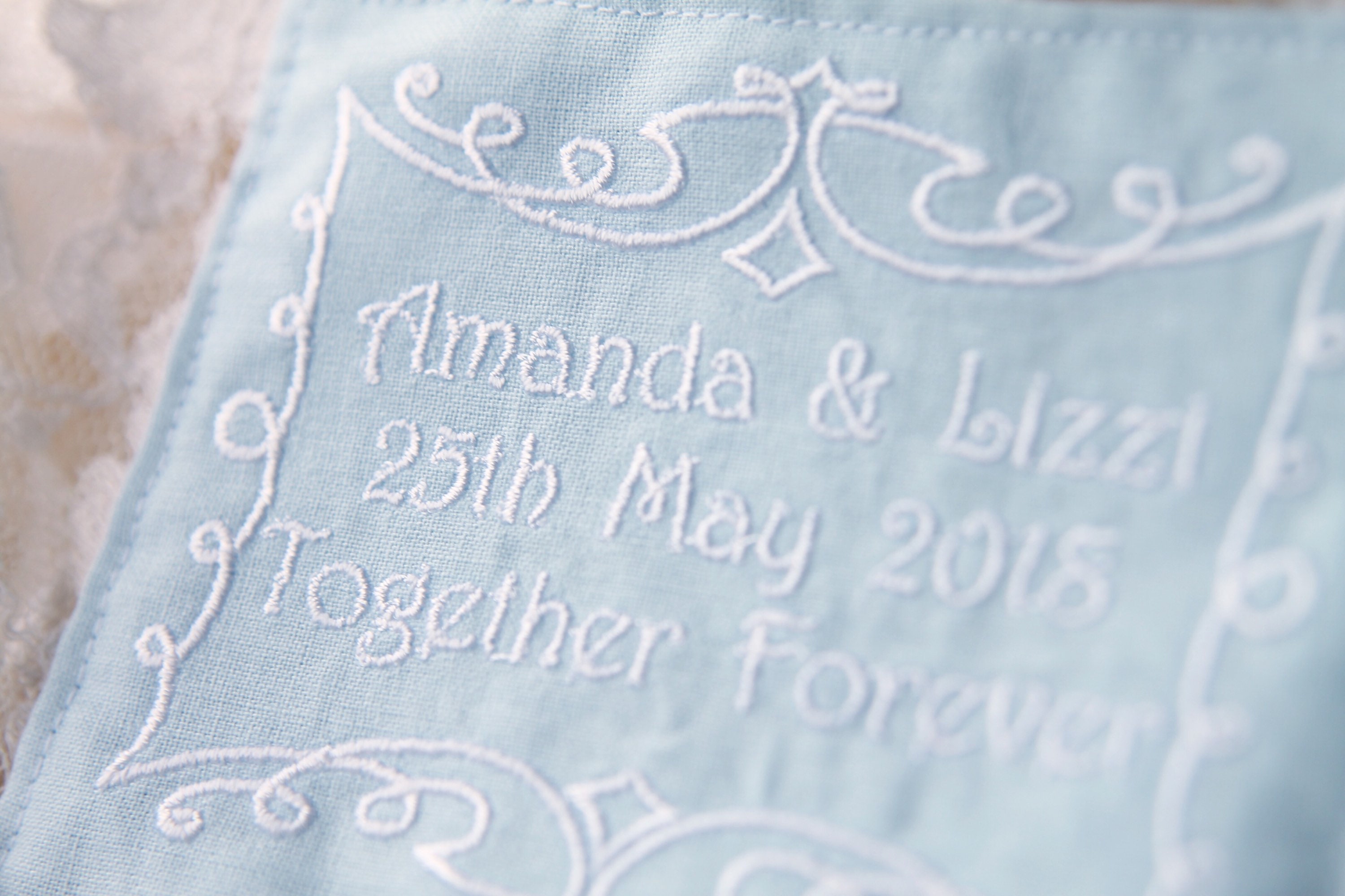 Blue Personalised Wedding Dress Label - Something Blue Idea ...