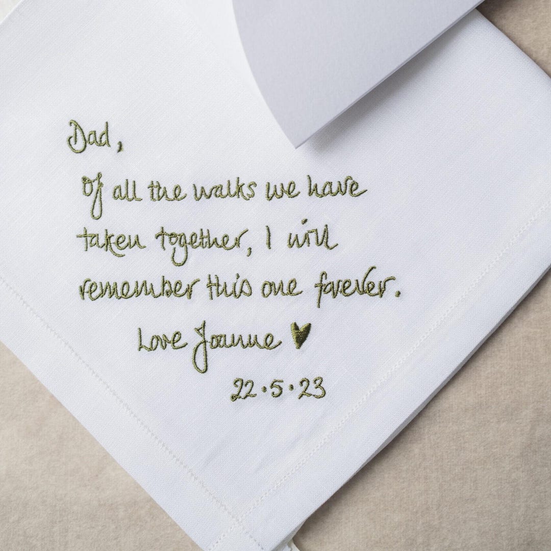 Mens Irish Linen Handkerchief – Handwriting Handkerchief, Wedding ...