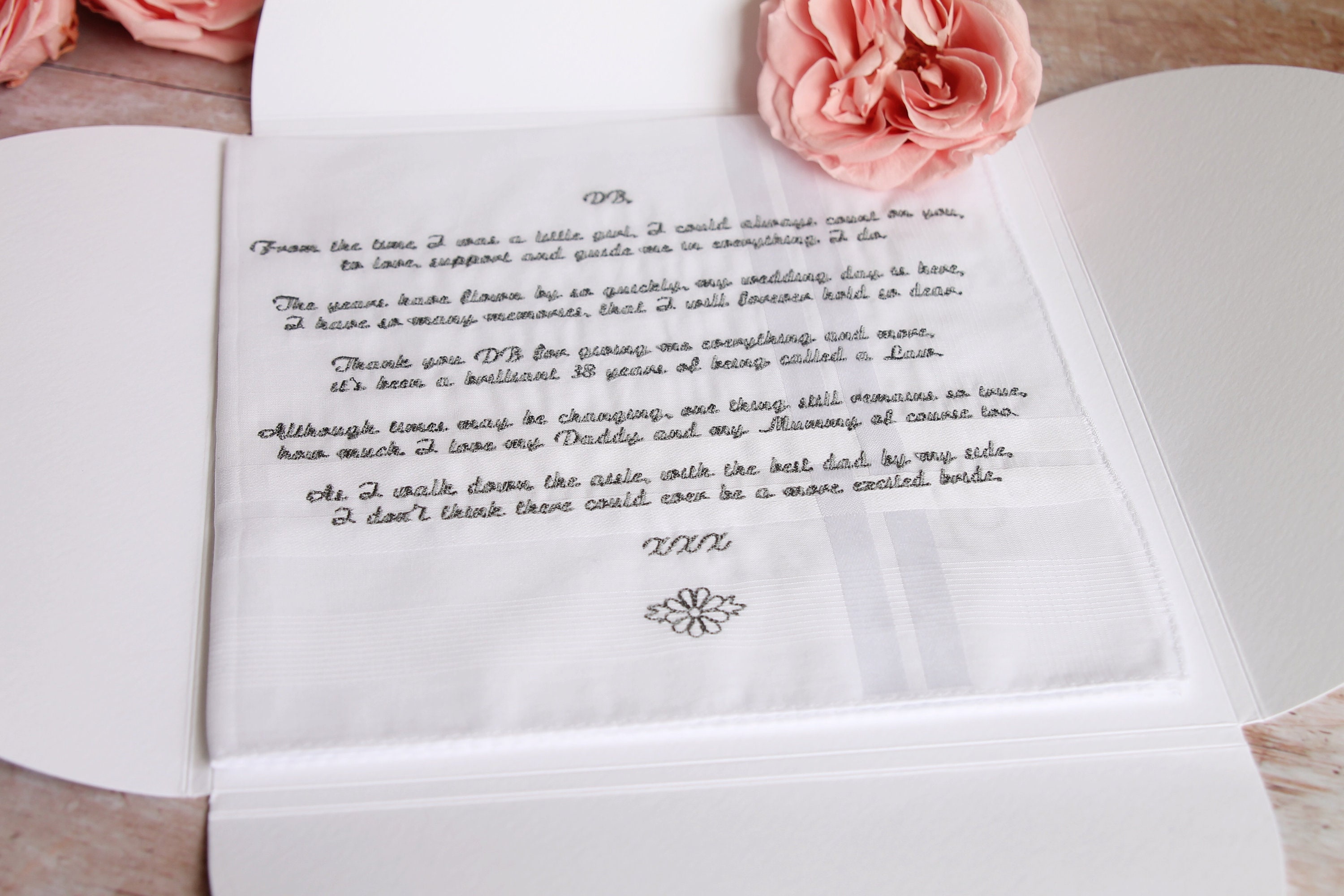 Luxury Personalised Handkerchief Any Message Embroidered up - Etsy UK