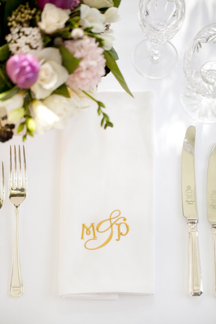 Personalised Monogram Wedding Napkins With Classic Monogram - Etsy UK