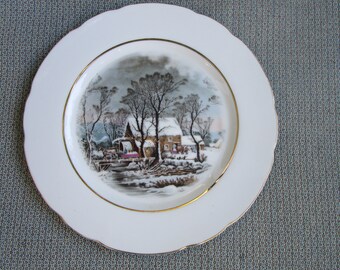 Winter Scene Plate | Etsy