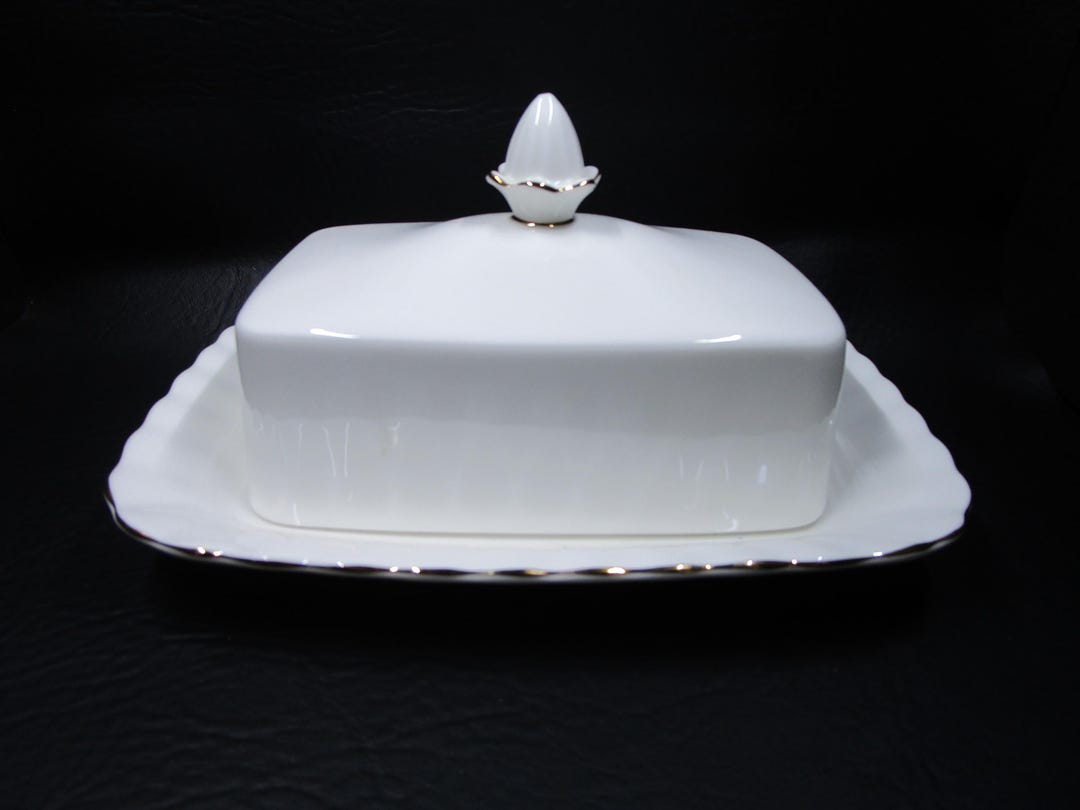 Royal Albert Val D'or European Butter Dish Rectangular Covered Butter ...