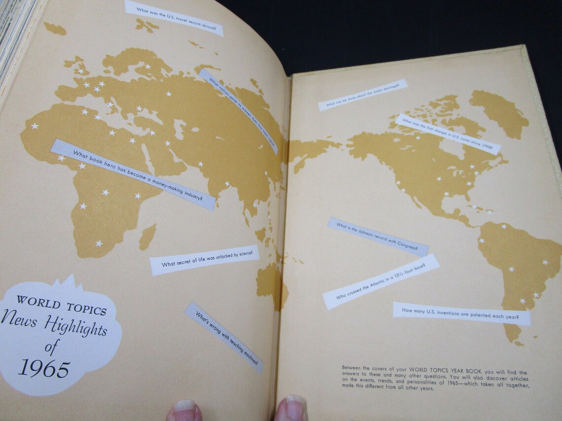 1966 World Topics Year Book, Covers 1965 World Events, Educational Book ...