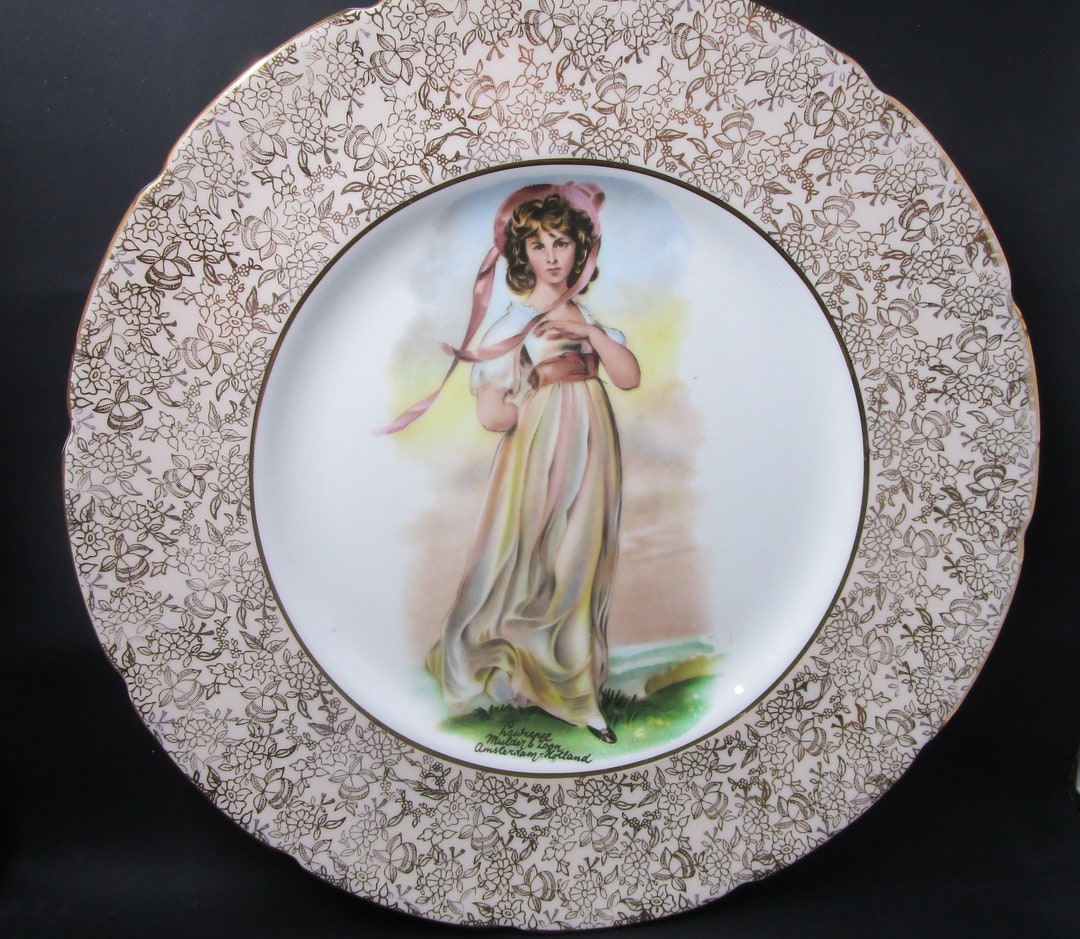 Pink Lady Plate Lawrence Mulder & Zoon Amsterdam Holland Regency Bone ...