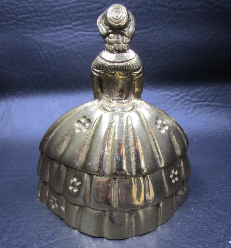 Vintage Brass Bell Colonial Woman Southern Belle Tea Bell Table Bell ...