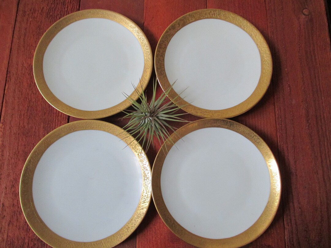 EPIAG Gold Band Salad Plates Set of 4 China Replacements - Etsy