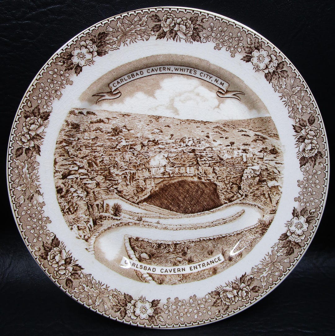 Carlsbad Cavern, NM Souvenir Plate, 7" Plate Adams Old English ...