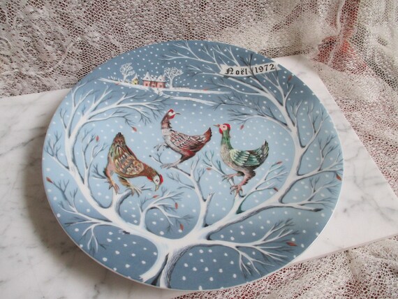 1972 Limoges Christmas Plate Noel 1972 three French - Etsy