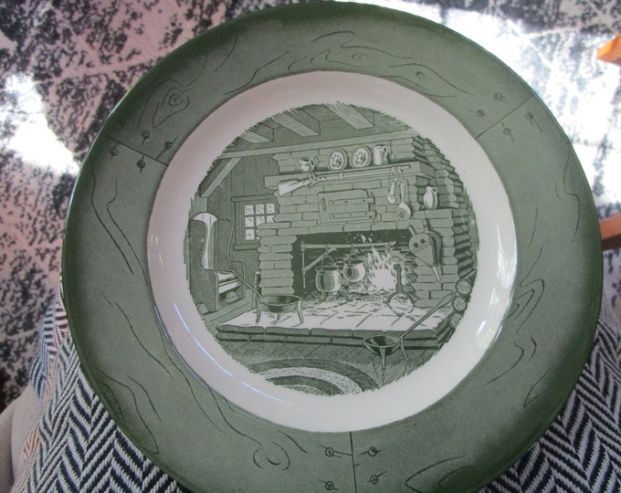 Colonial Homestead Plate by Royal Green and White 10 Dinner Plate - Etsy