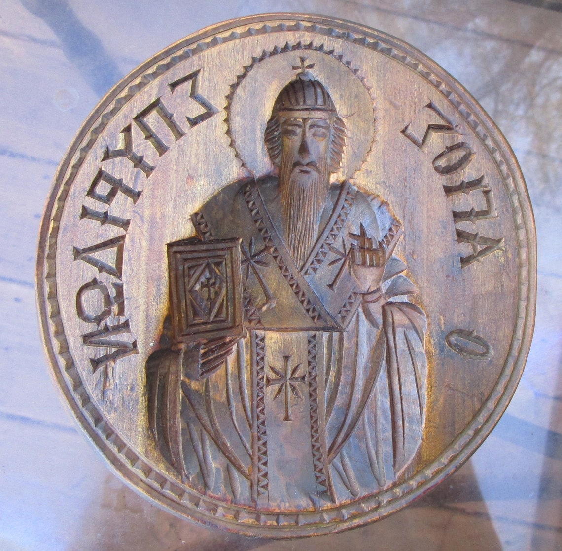 Orthodox Bread Stamp Wooden Hand Carved Grecian Holy Bread | Etsy