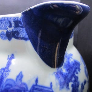 Antique Victoria Ware Ironstone Pitcher 7 3/4" Tall Blue and White ...
