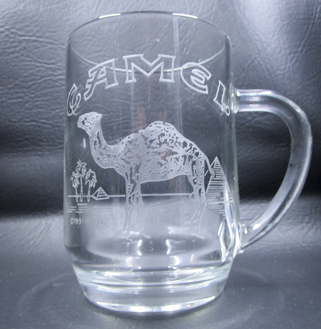 Joe Camel-cigarettes-clear Glass Etched Pool Table Beer Mug/stein ...